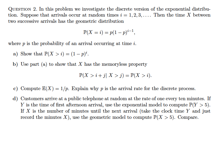 Solved In this problem we investigate the discrete version | Chegg.com