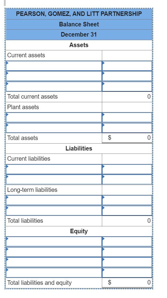 Solved Exercise 12-9 Preparing a partnership balance sheet | Chegg.com