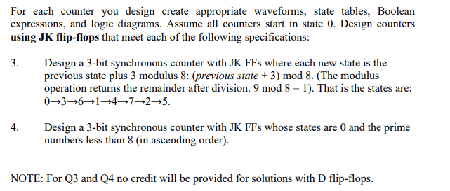 Solved For each counter you design create appropriate | Chegg.com