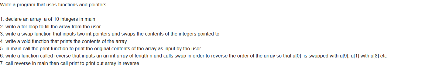 Solved Write a program that uses functions and pointers 1. | Chegg.com