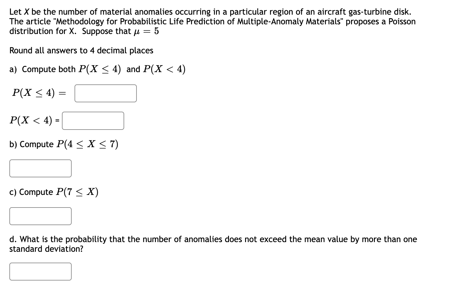 Solved Let X be the number of material anomalies occurring | Chegg.com