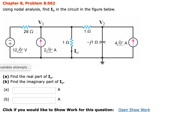Solved Chapter 8, Problem 8.062 Using nodal analysis, find | Chegg.com