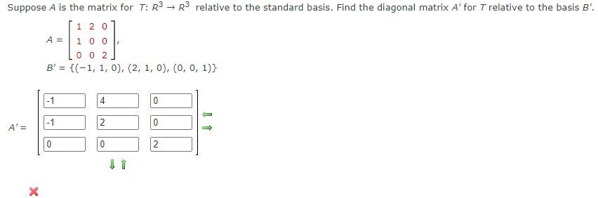 Solved Suppose A is the matrix for T:R3→R3 relative to the | Chegg.com