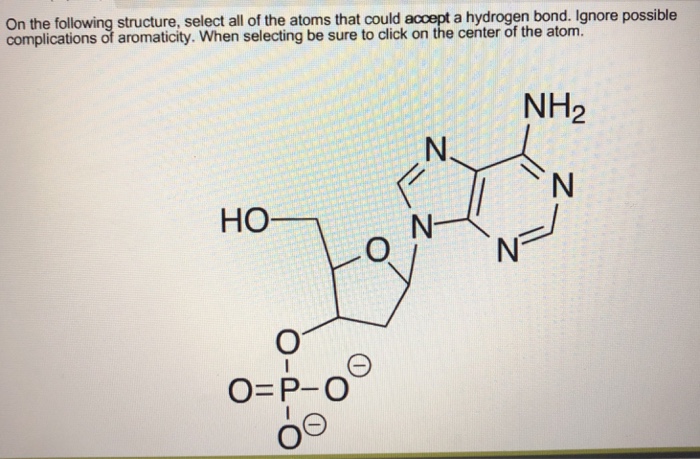 Solved On the following structure, select all of the atoms | Chegg.com
