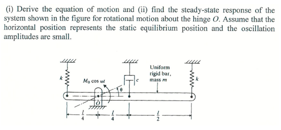 Solved (i) Derive the equation of motion and (ii) find the | Chegg.com