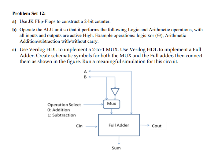 Solved Problem Set 12: a) Use JK Flip-Flops to construct a | Chegg.com