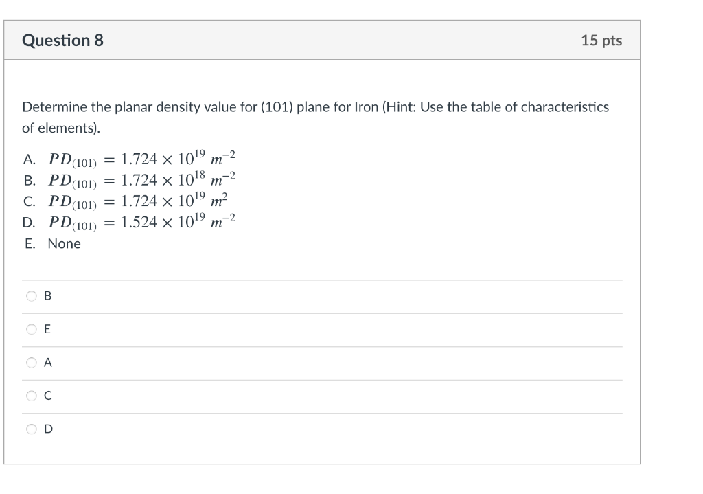 Solved 4. (a) Derive planar density expressions for BCC | Chegg.com
