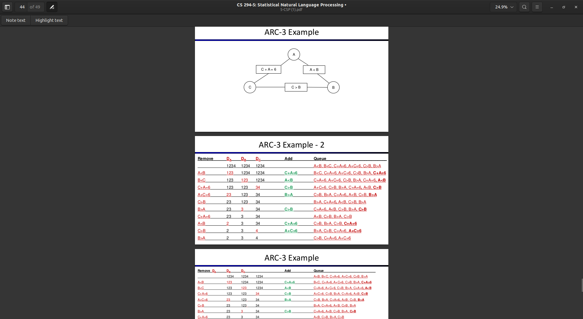 Solved ARC-3 ﻿Example in constraint satisfactiion problem in | Chegg.com