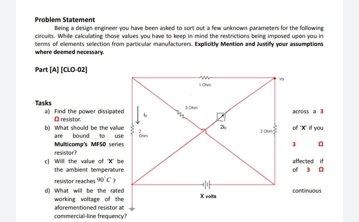 Solved Problem Statement Being a design engineer you have | Chegg.com
