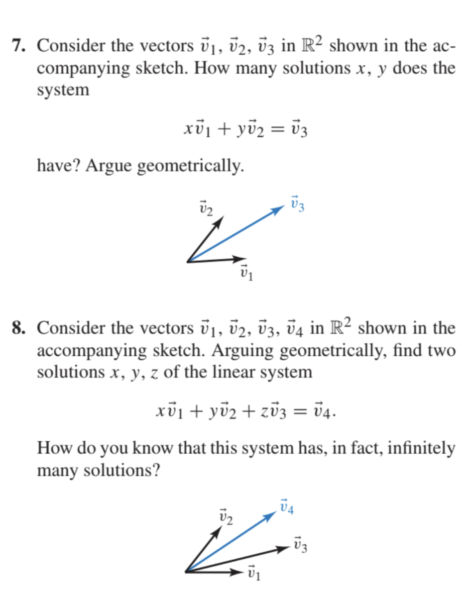 Solved 7. Consider the vectors v1,v2,v3 in R2 shown in the | Chegg.com