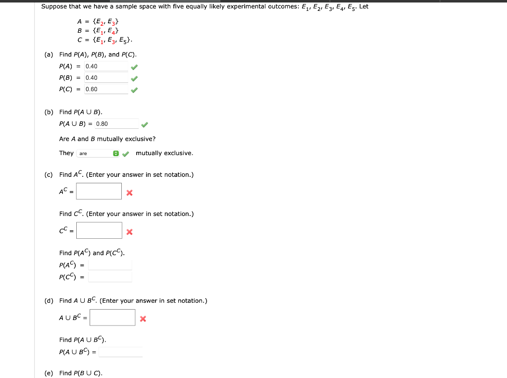 Solved Suppose that we have a sample space with five equally | Chegg.com