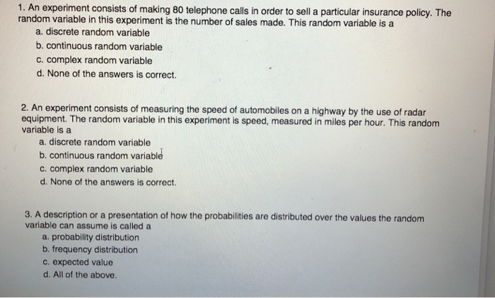 Solved 1. An experiment consists of making 80 telephone | Chegg.com