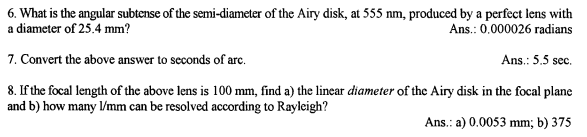 Solved 6. What is the angular subtense of the semi-diameter | Chegg.com