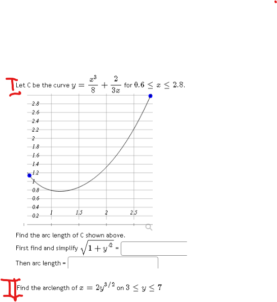 Solved Let C be the curve y=8x3+3x2 for 0.6≤x≤2.8. Find the | Chegg.com