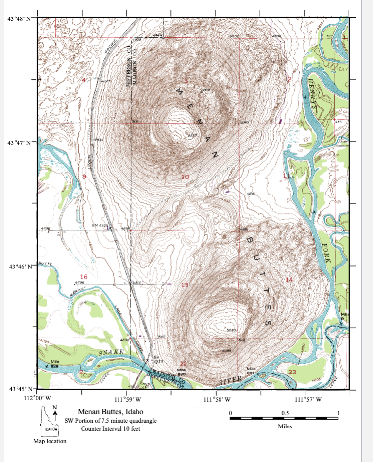 Solved Exercise 5 -Menan Buttes, Idaho (4 points - 1 point | Chegg.com