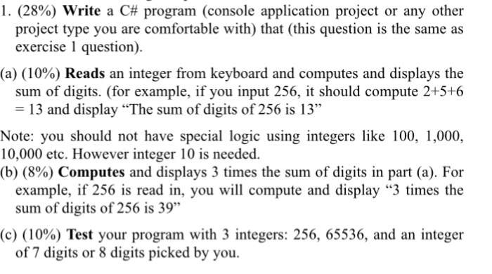 Solved I 2800 Write A C Program Console Application