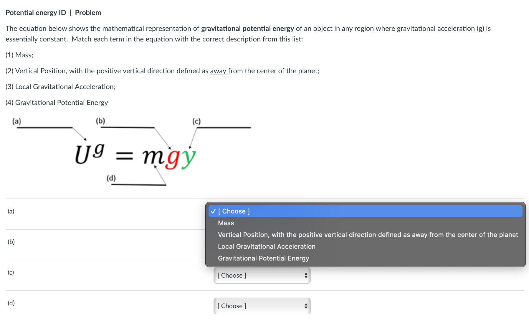 Solved Potential energy ID | Problem The equation below | Chegg.com