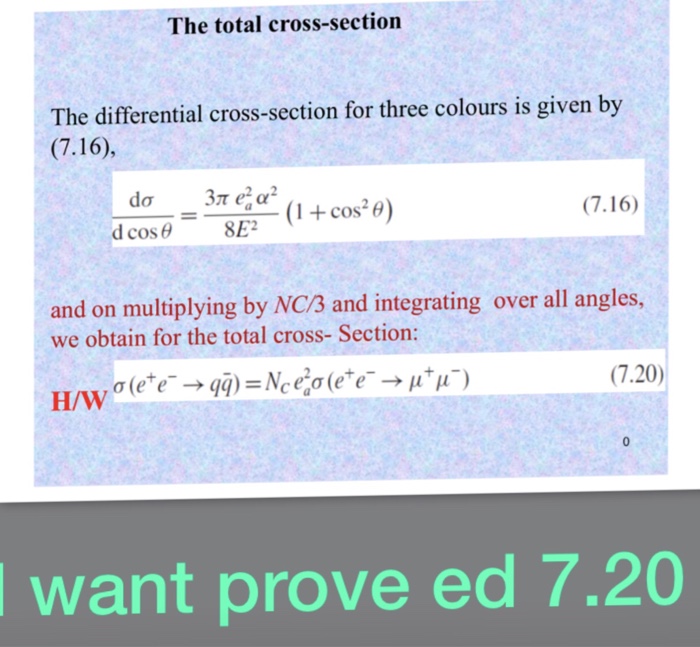 Solved The total cross-section The differential | Chegg.com