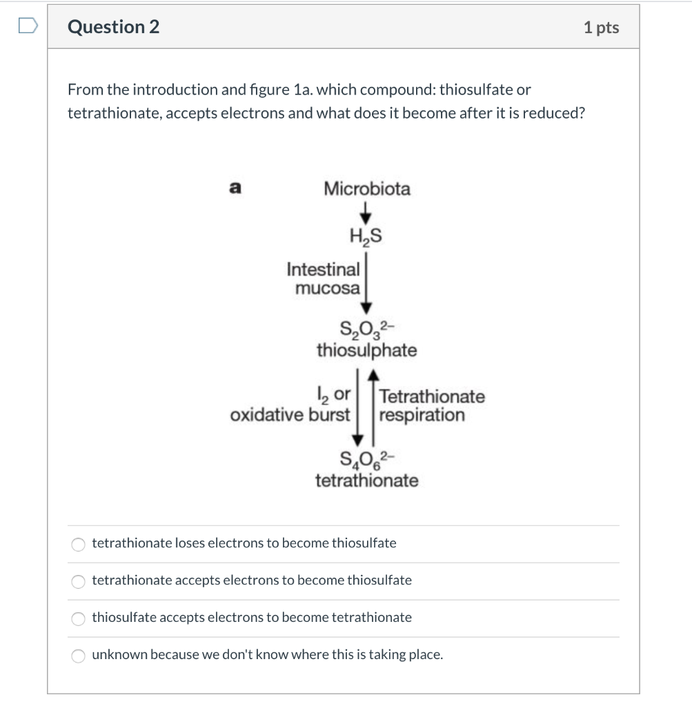 Solved Question 1 1 pts How and why is tetrathionate broth | Chegg.com