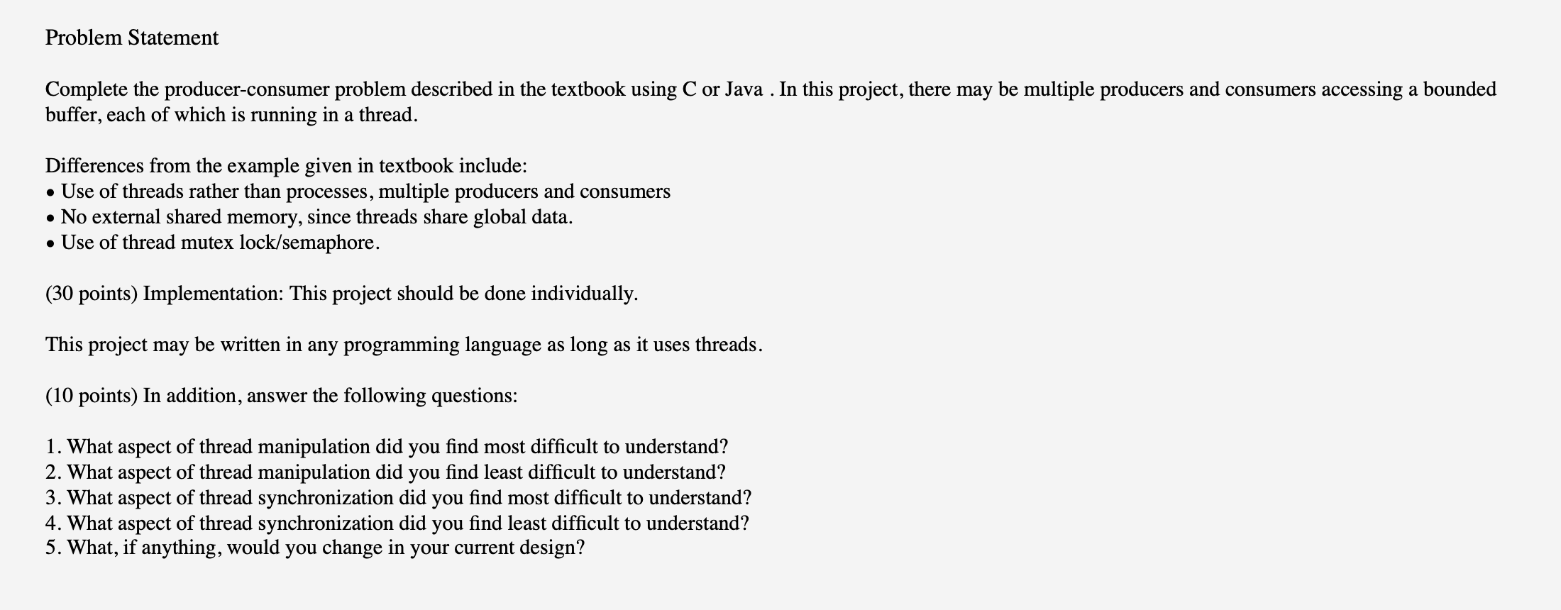 Solved Problem Statement Complete the producer-consumer | Chegg.com