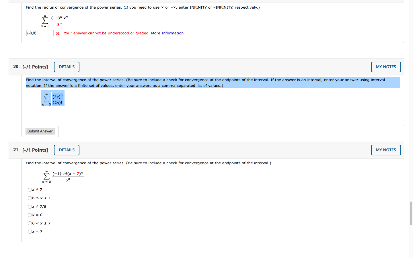 Solved Find the radius of convergence of the power series. | Chegg.com
