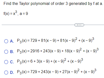 Solved Find the Taylor polynomial of order 3 generated by f | Chegg.com