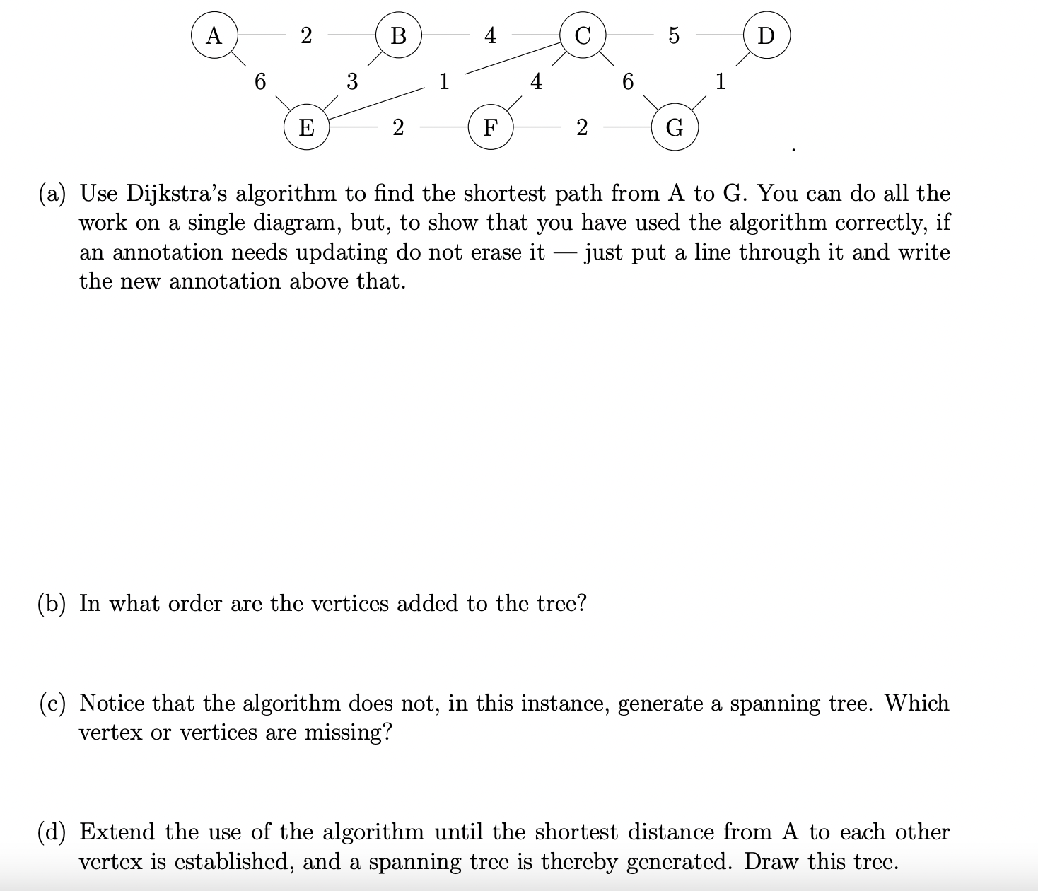 (a) Use Dijkstra's algorithm to find the shortest | Chegg.com