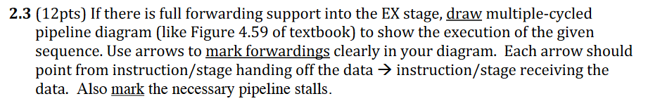 Solved ( 23 pts) Given the following sequence of | Chegg.com