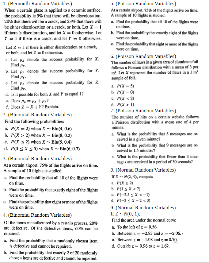 Solved 1. (Bernoulli Random Variables) when a certain glaze | Chegg.com