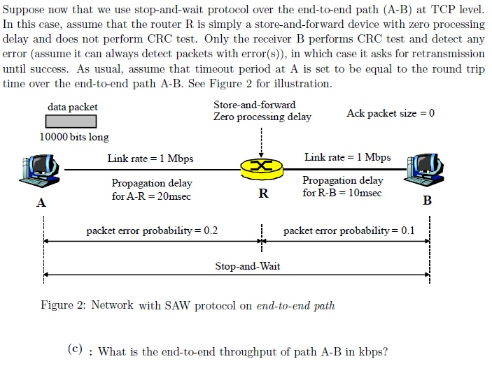 Suppose now that we use stop-and-wait protocol over | Chegg.com