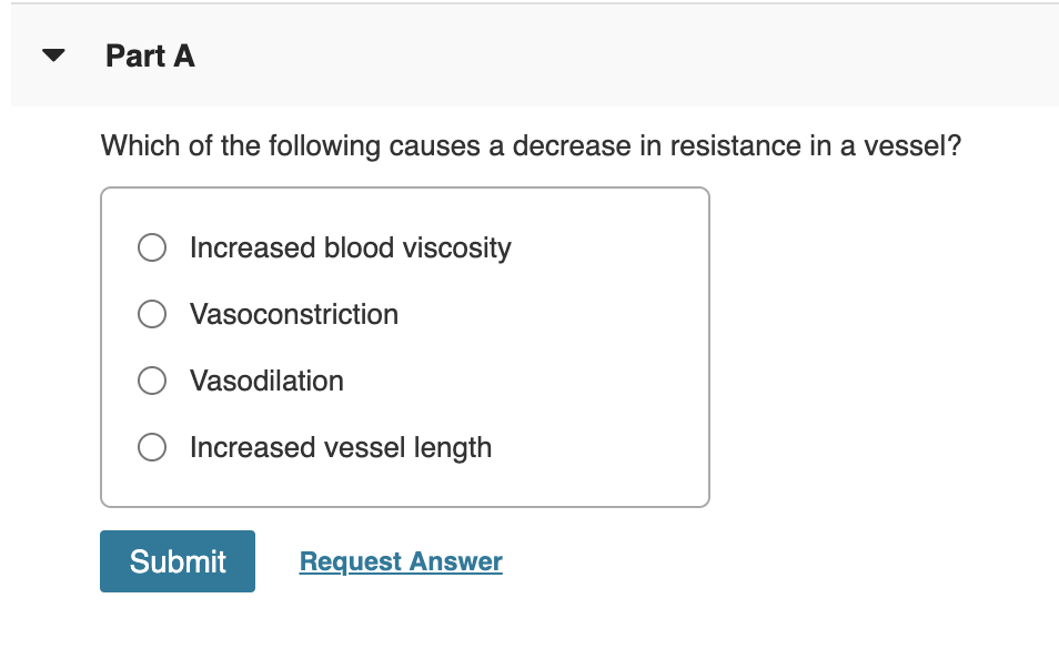 Solved Part A Which of the following causes a decrease in | Chegg.com
