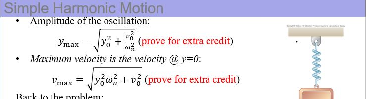 Solved Simple Harmonic Motion Amplitude of the oscillation: | Chegg.com