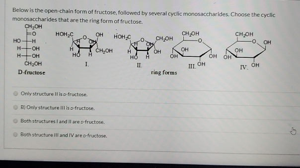 Solved Below is the open-chain form of fructose, followed by | Chegg.com
