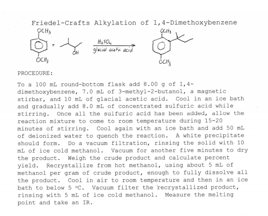Solved Lab Friedel-Crafts Alkylation of | Chegg.com