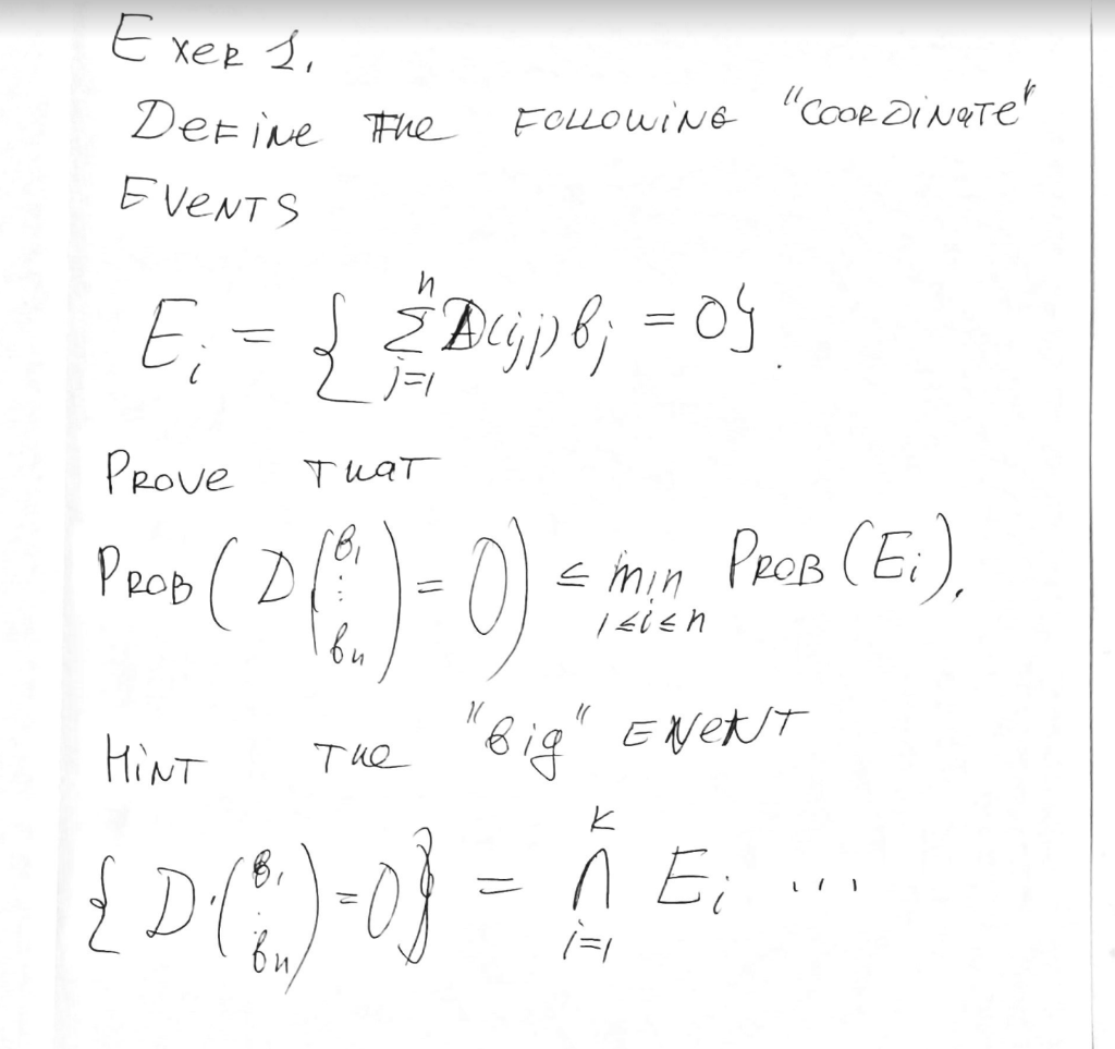 Exer 1₁ DeFiNe The FOLLOWING EVENTS E₁ = { 2 B (jp) | Chegg.com