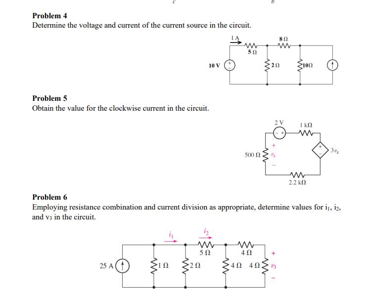 Solved Problem 4 Determine the voltage and current of the | Chegg.com