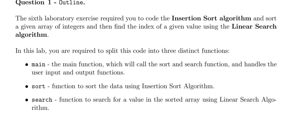 Solved The sixth laboratory exercise required you to code | Chegg.com