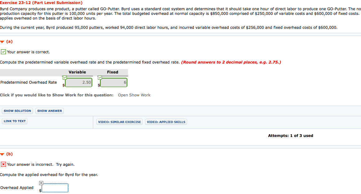 Solved Exercise 23-12 (Part Level Submission) Byrd Company | Chegg.com