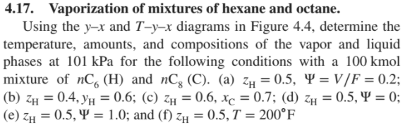 4.17. Vaporization of mixtures of hexane and octane. | Chegg.com