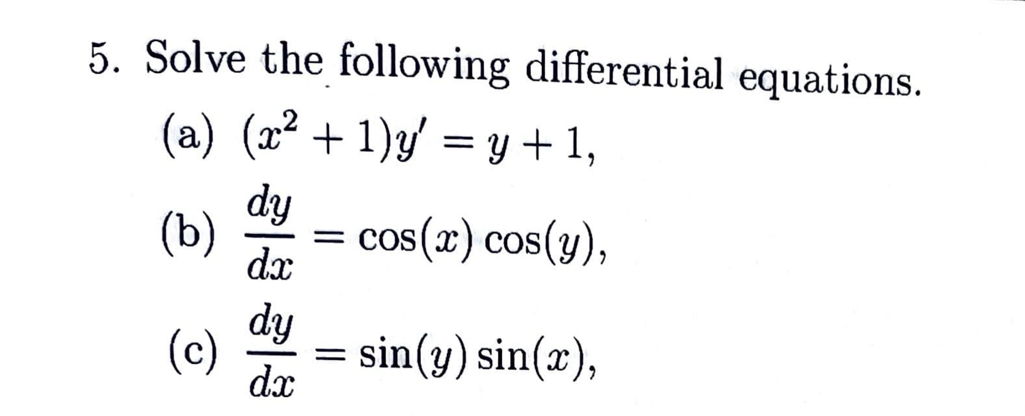 Solved Solve the following differential | Chegg.com