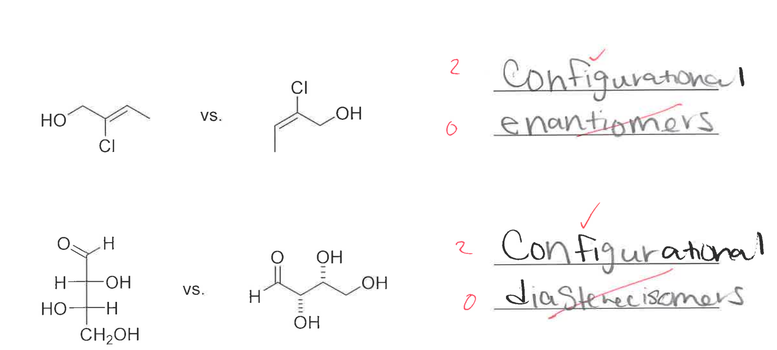 Solved 2 CI Configurational enantiomers НО VS. ОН ci H 2 OH | Chegg.com