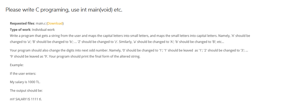 Solved Please Write C Programing Use Int Mainvoid Etc 8687