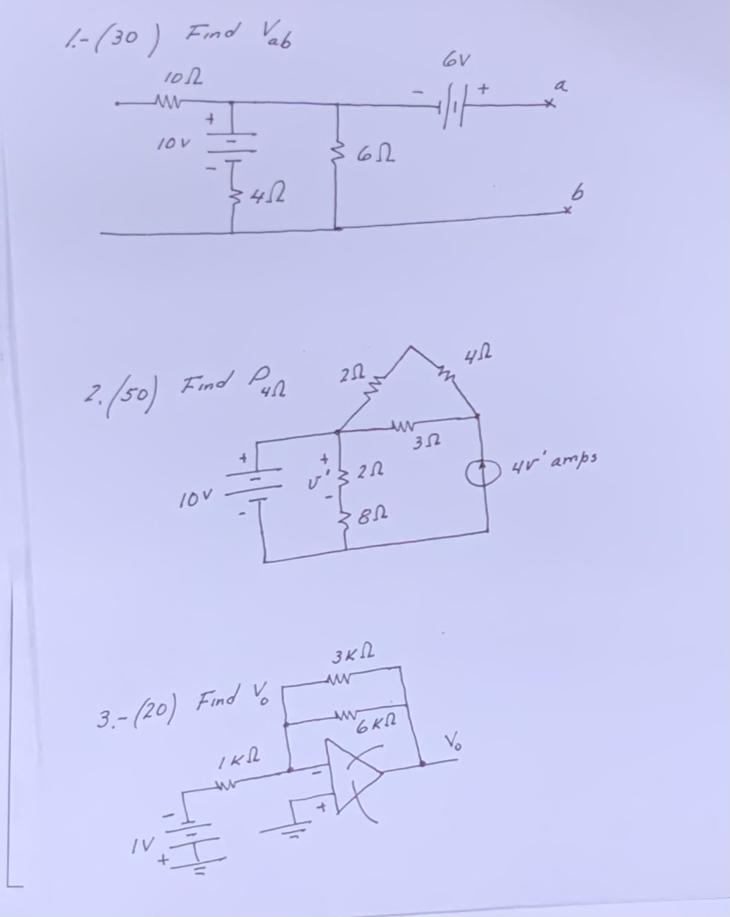 Solved 1−(30) Find Vab | Chegg.com
