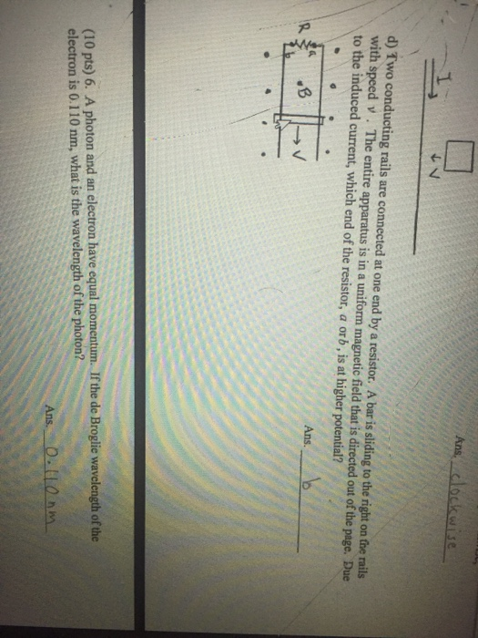 Solved d) Two conducting rails are connected at one end by a | Chegg.com