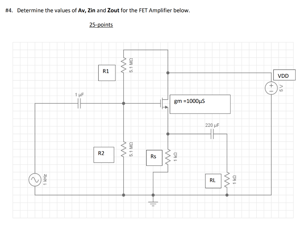 Solved #4. Determine the values of Av, Zin and Zout for the | Chegg.com