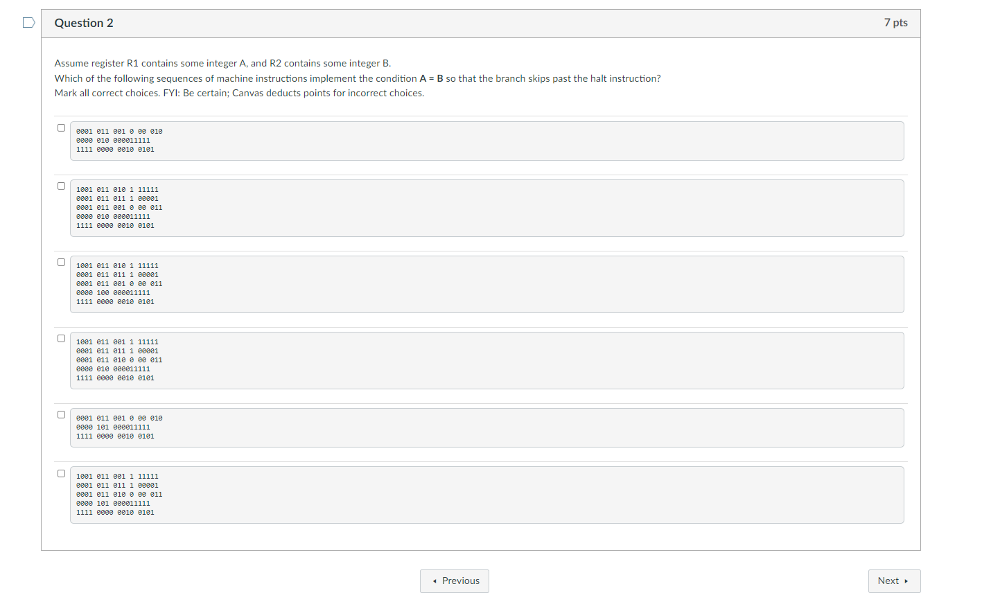 Solved Question 2 7 Pts Assume Register R1 Contains Some 