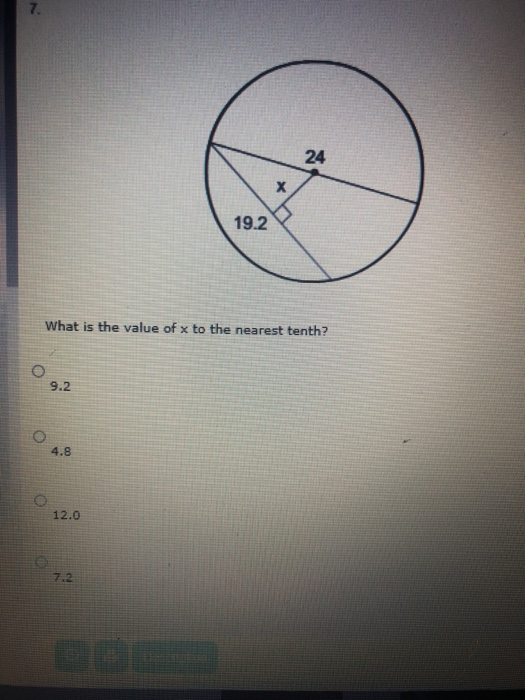 Solved 24 19.2 What is the value of x to the nearest tenth? | Chegg.com