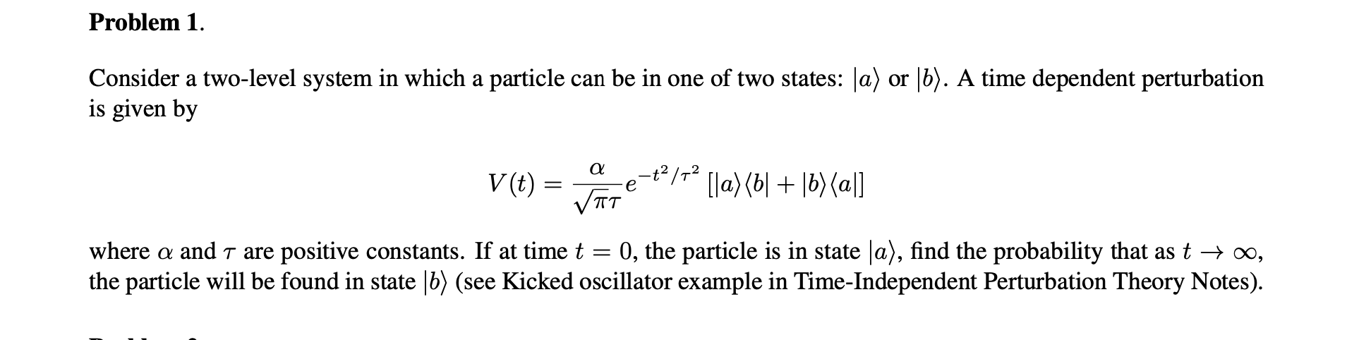 Solved Consider a two-level system in which a particle can | Chegg.com