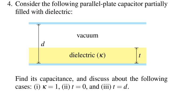 Solved 4. Consider the following parallel-plate capacitor | Chegg.com