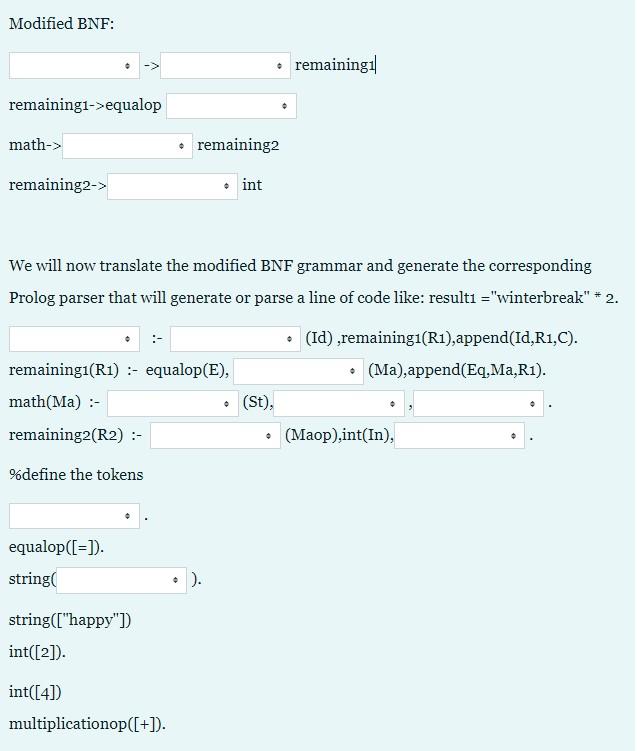 Solved Modify the BNF from above question so that it has | Chegg.com